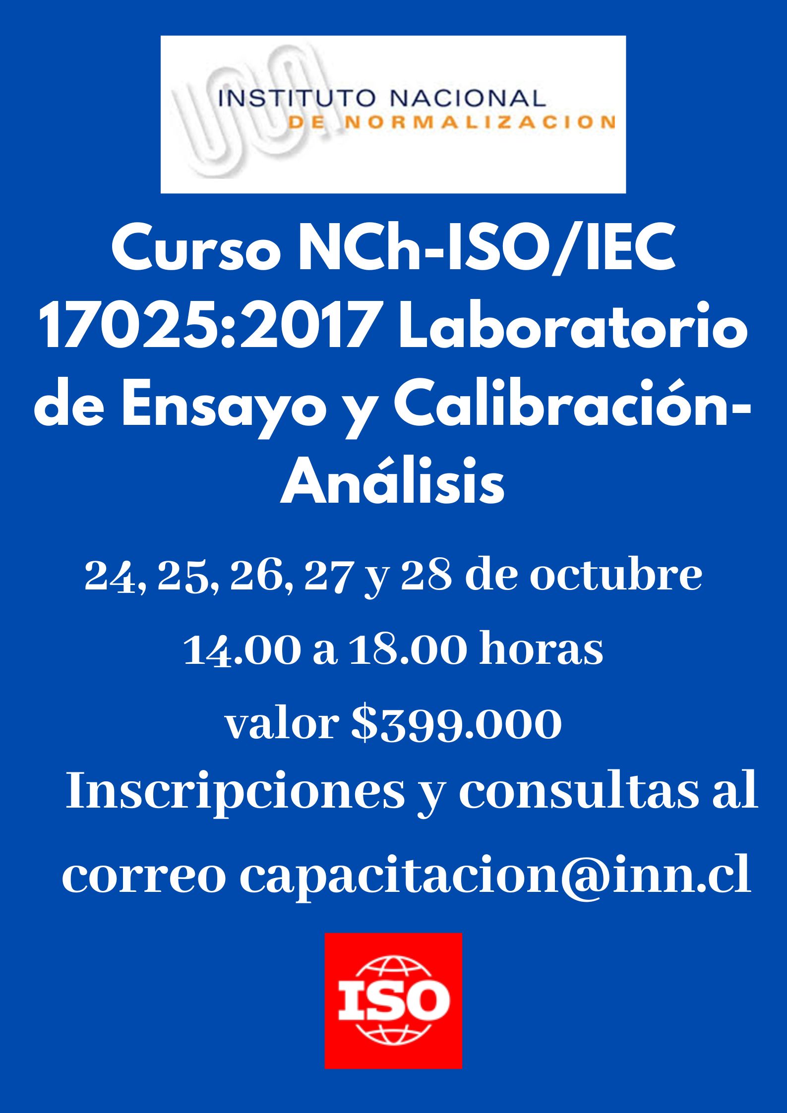 Curso NCh-ISO/IEC 17025:2017 Laboratorios de Ensayo y Calibración ...
